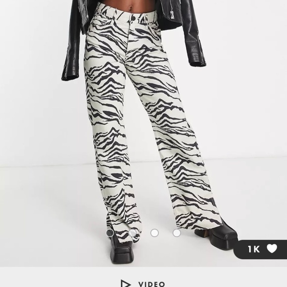 Pants & Jumpsuits | River Island White Zebra Print Jeans | Poshmark